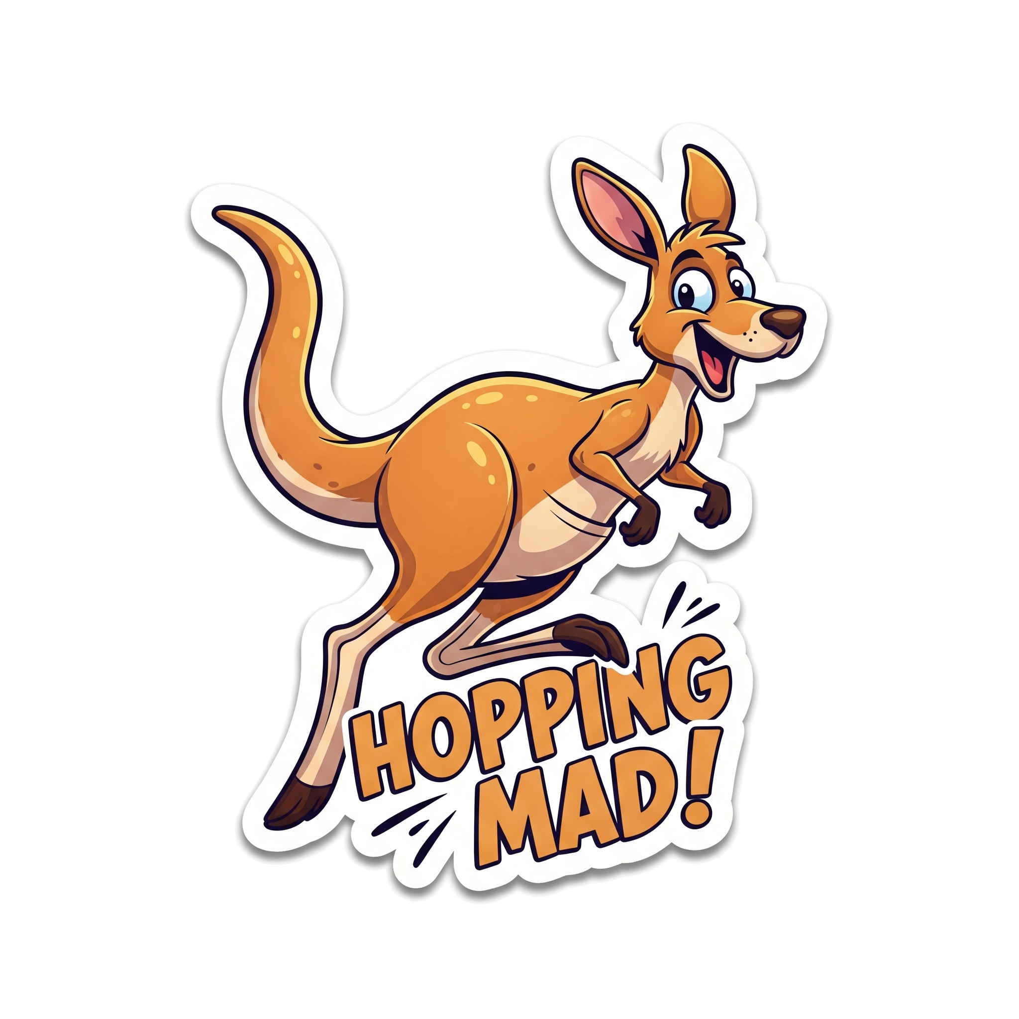 "Hopping Mad" Kangaroo Sticker